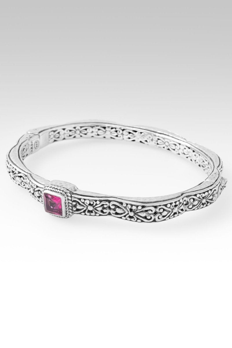 Blessed Assurance Bangle II™ in Pure Pink™ Mystic Topaz | Sterling Silver Bangle - SARDA™