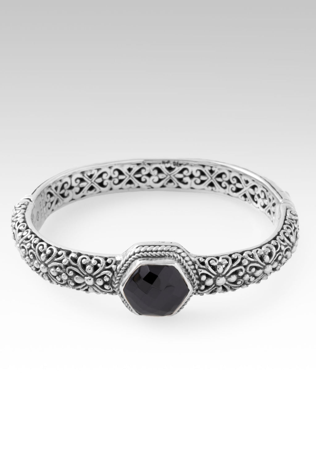 Imperfectly Perfect Bangle™ in Black Spinel | Sterling Silver Bangle ...