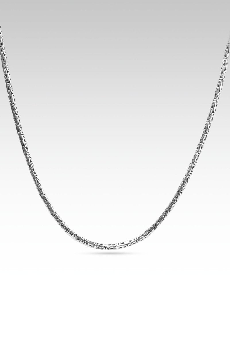 32" + 4" Bali Byzantine Chain™ in Watermark & Jawan | Sterling Silver ...