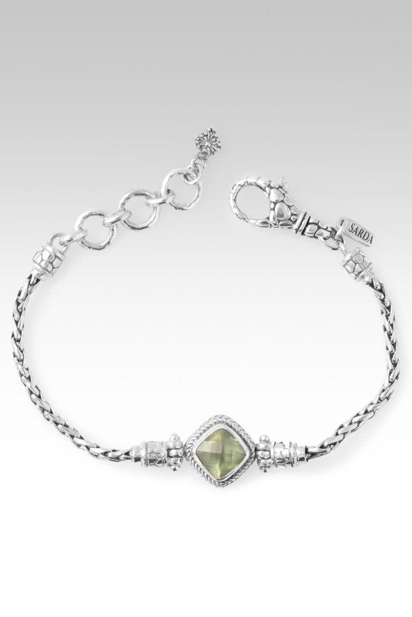 Ethereal Beauty Bracelet in Prehnite Sterling Silver Single Stone SARDA