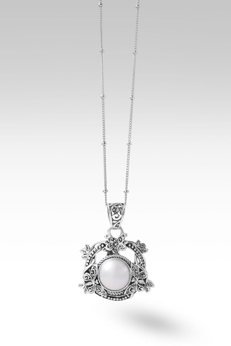 Find Peace Necklace™ in White Mabe Pearl | Sterling Silver Single Stone ...