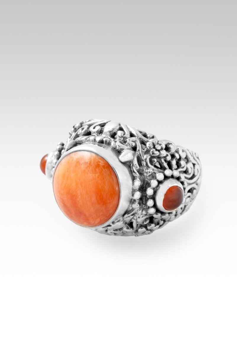 Nurturing Soul Ring™ in Orange Spiny Oyster & Carnelian | Sterling ...